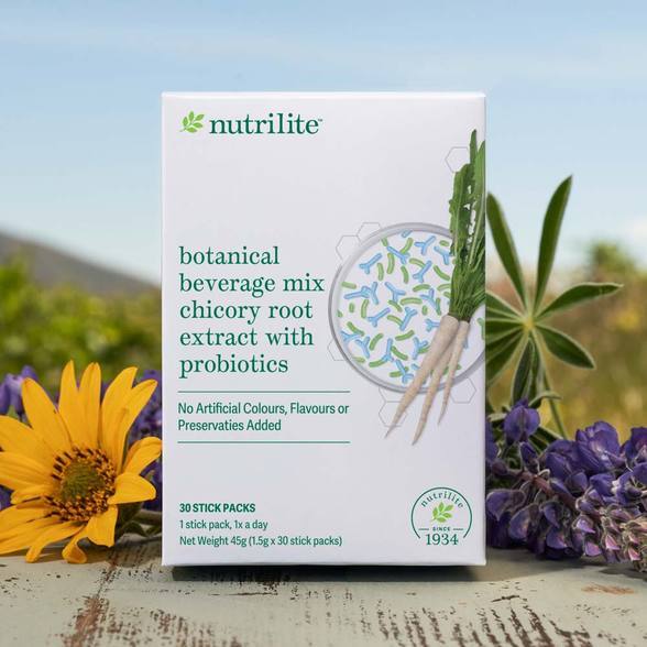 Nutrilite Botanical Beverage Mix Chicory Root Extract with Probiotics ...