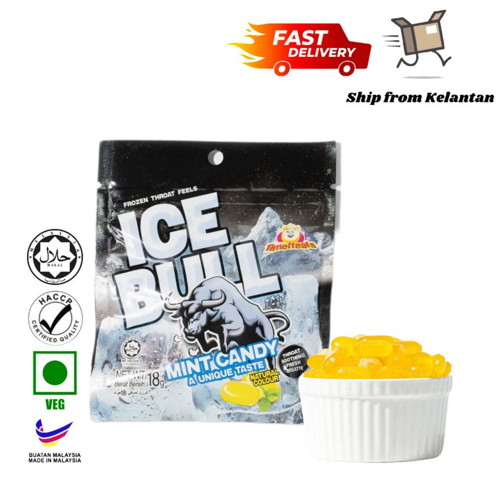 [HALAL] Ice Bull Mint Candy 18g (6pcs) | Gula-Gula Pudina Segar ...