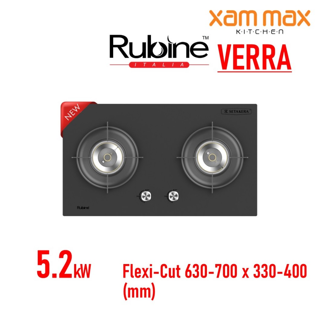 Rubine RGH-VERRA2B-SK - Verra2B Built-in Gas Cooker Hob 5.2kW High Heat ...