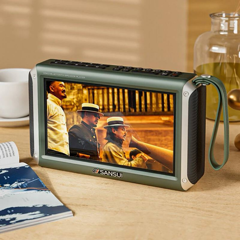 SANSUI F55 Wireless Bluetooth Speaker 7-inch LED Display Radio Portable ...