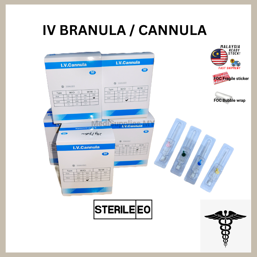 (50 Pieces) - IV Cannula (Intravenous Catheter) / Branula / Kanula IV ...
