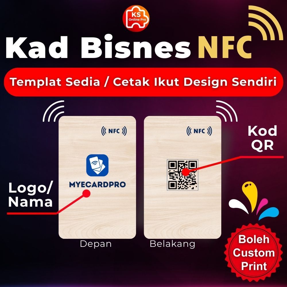 🔥Cetak Kad Bisnes Digital NFC/Kad Perniagaan Digital NFC/Custom Print ...