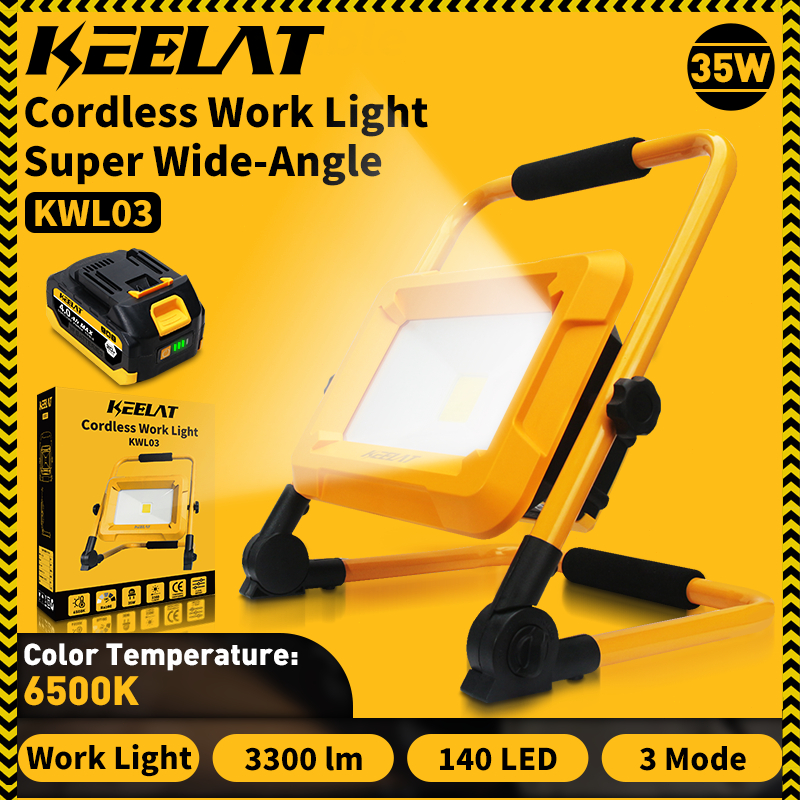 KEELAT Super Bright Rechargeable LED Work Light, Waterproof Portable ...