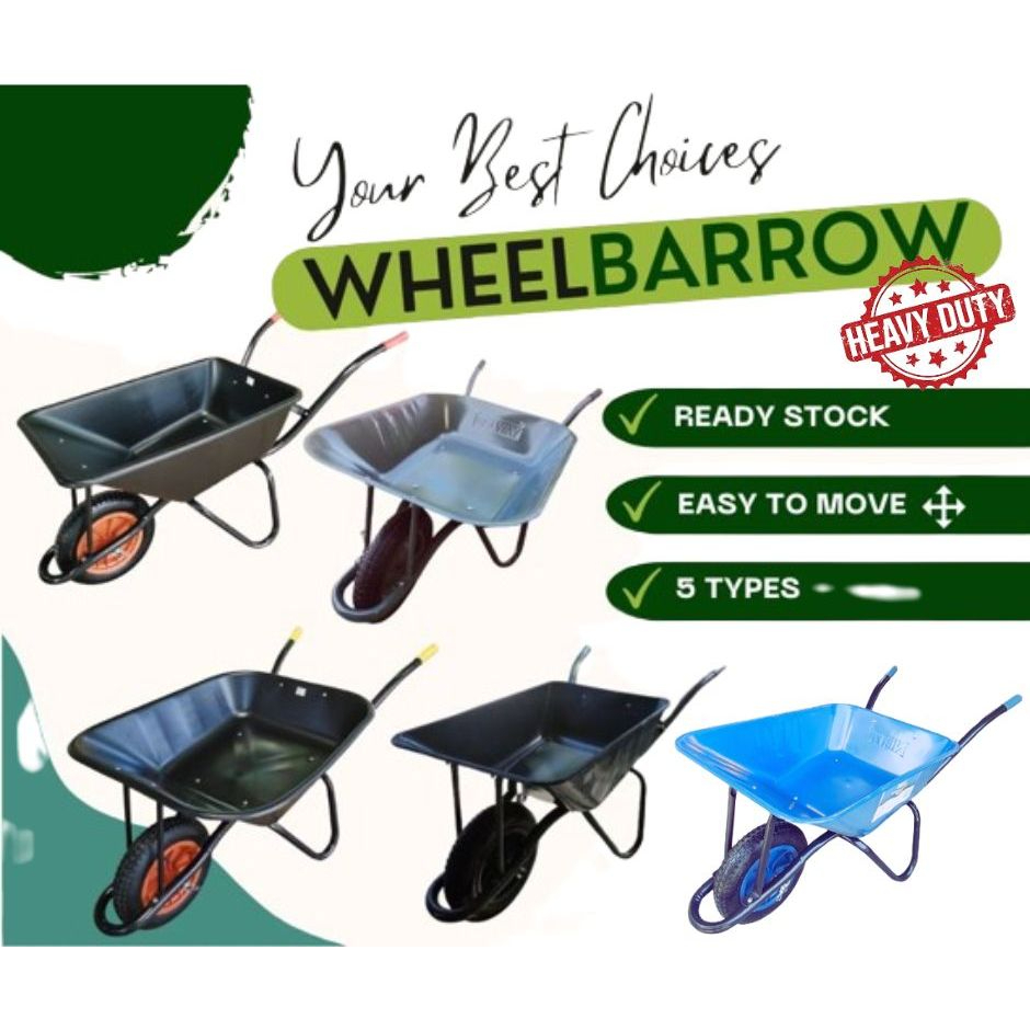 KERETA SORONG BESI PVC WHEEL BARROW TOLAK HEAVY DUTY DEEP SHALLOW ...