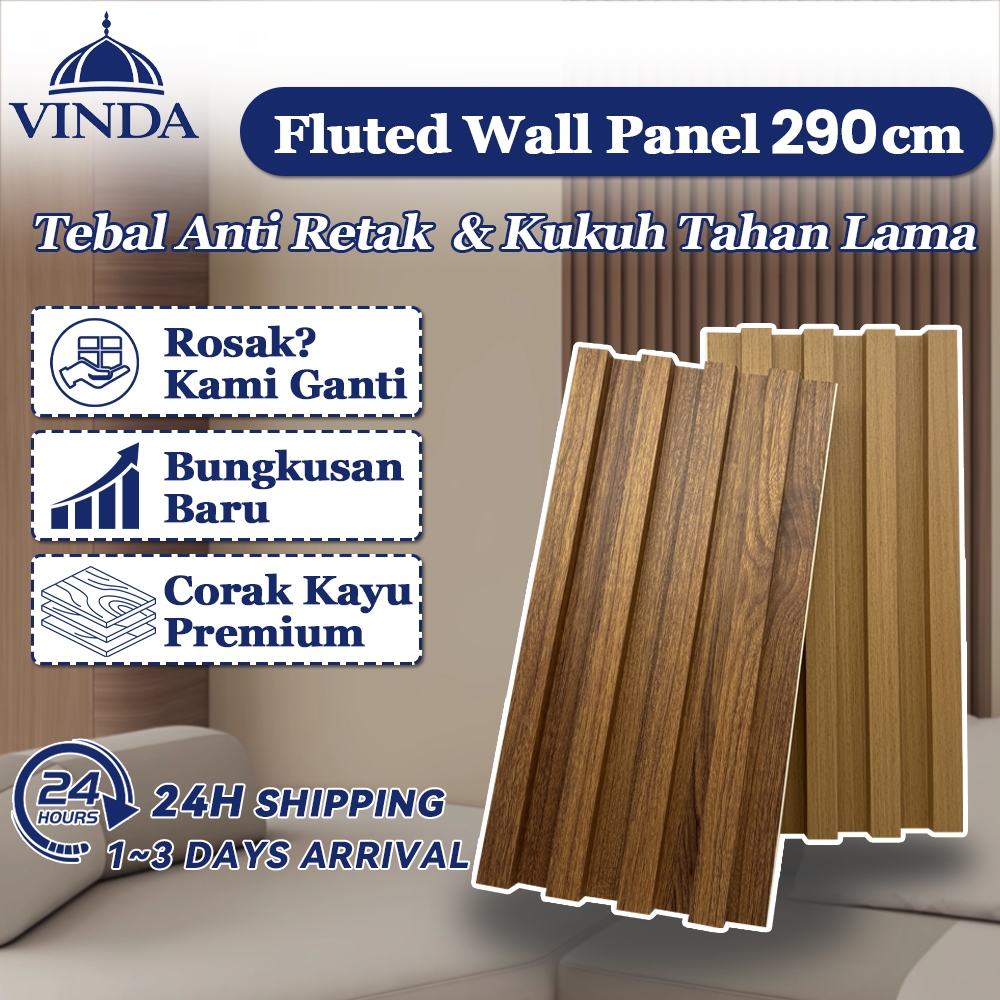 Fluted Wall Panel WPC PVC 2900mm x 169mm x 24mm | Panel Dinding ...