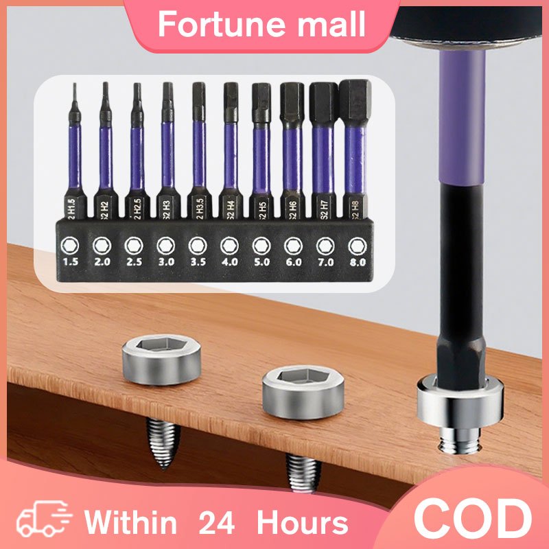 10Pcs Magnetic Allen Key Drill Bit Set Drill Screwdriver Bits Hex Allen ...