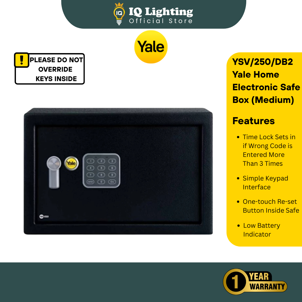 Yale Home Value Medium Safe Box YSV/250/DB2 - Wall Mount/ 2 Keys ...