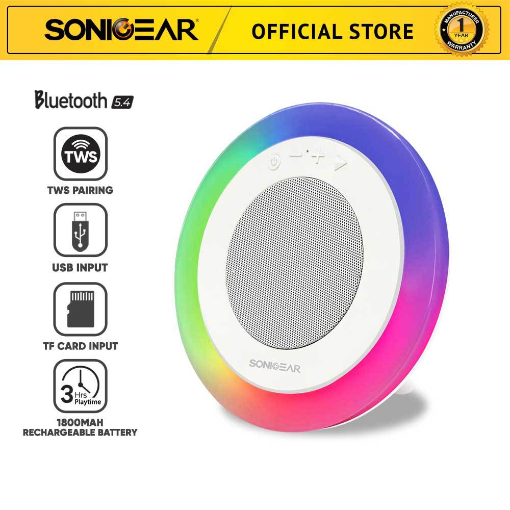 SonicGear Neox 8 Bluetooth Bedside Speaker | Deep Bass 10W | RGB Lights ...