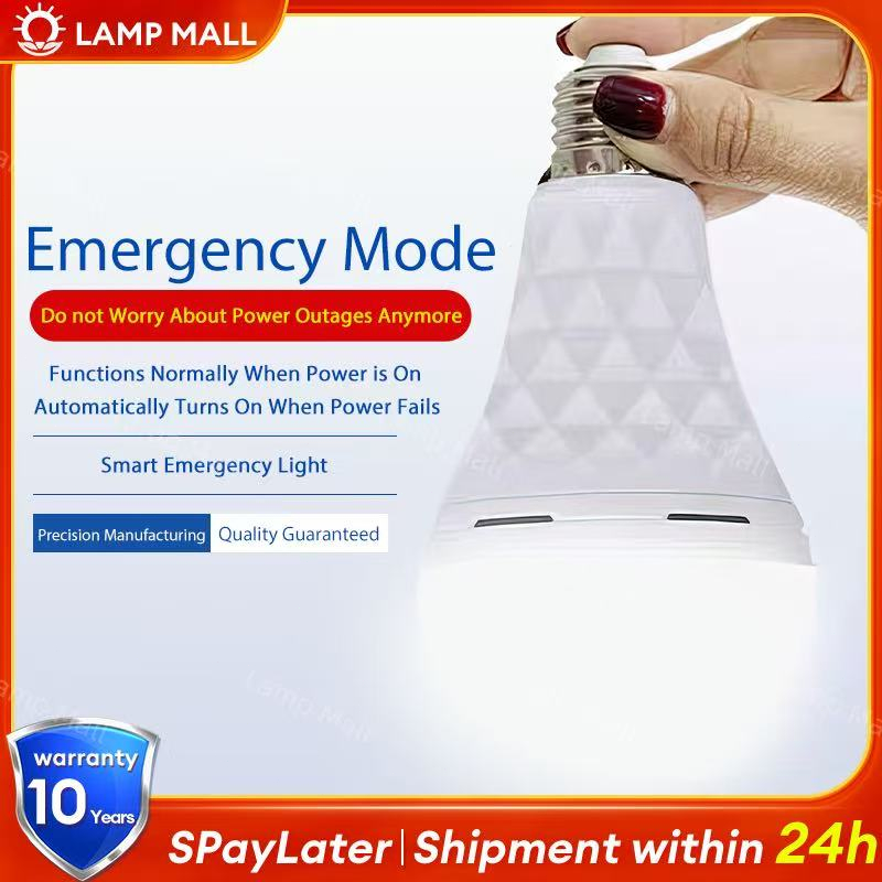 【Auto On When Power Cut】Emergency Light Bulb E27 Rechargeable ...