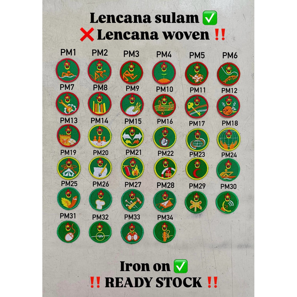READY STOCK 1pc SULAM IRON ON Lencana Pengakap Muda Scout Badges ...