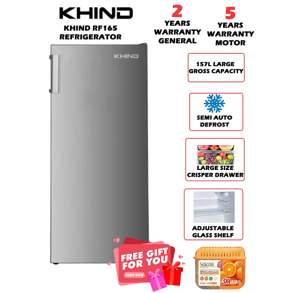 Khind Single Door Refrigerator | Peti Sejuk 1 Pintu 157L RF165 | Shopee ...