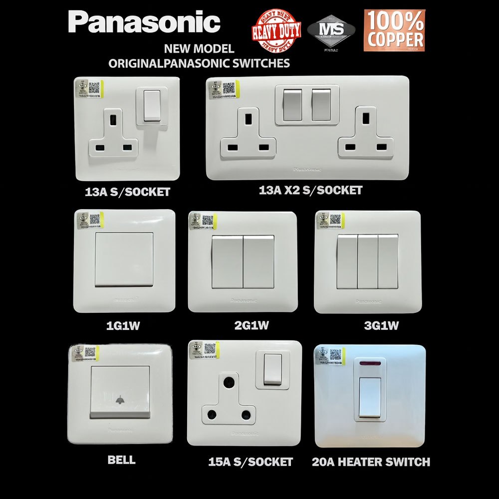 Panasonic Switch Socket Outlet 13A / 15A / 20A | Lighting Switch with ...