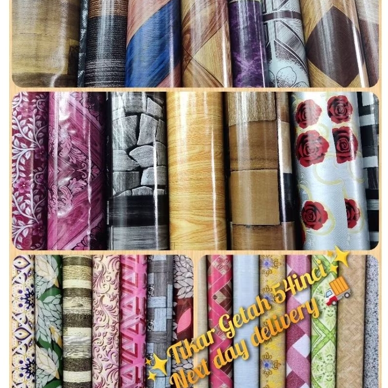 Tikar Getah Alas Meja 54Inci/PVC Vinyl Sheet/Alas Lantai/Lapik Meja ...