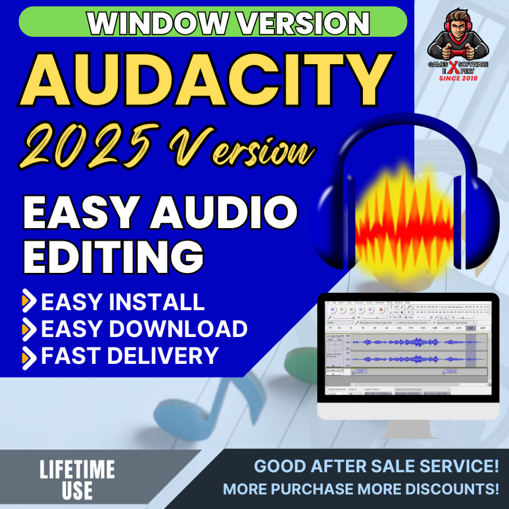 Audacity 2025 Full Version Audio Editor Software For PC | Shopee Malaysia