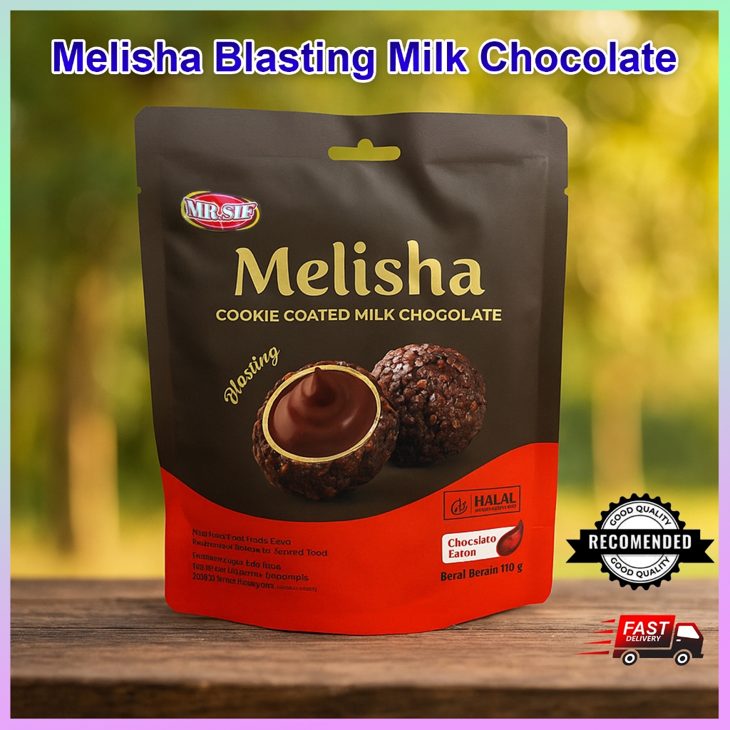 Mr.Sif Melisha Cookie Coated Milk Blasting Chocolate HALAL 70g 爆浆巧克力脆球 ...