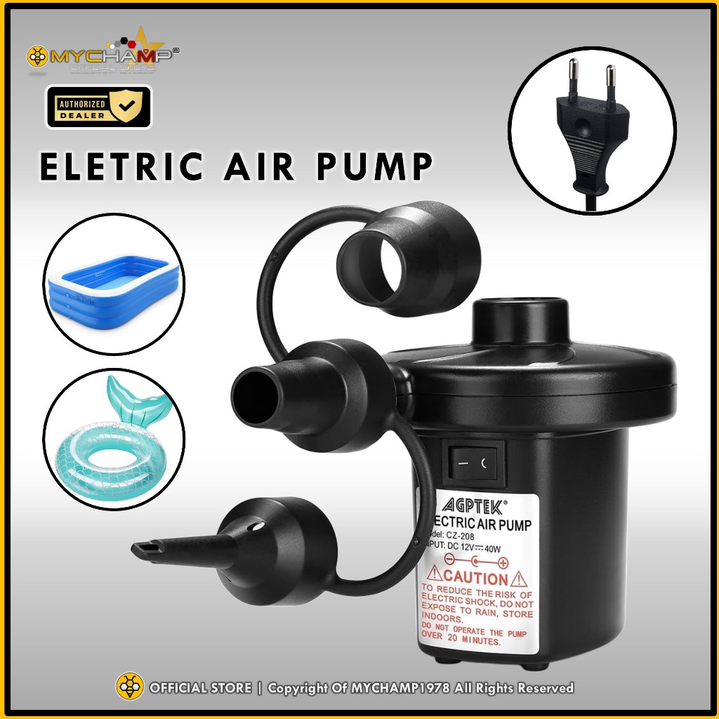 Electric Air Pump Inflate Deflate For Air Car Bed Swimming Pool Bag ...
