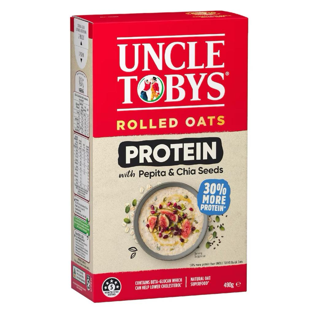 Uncle Tobys Rolled Oats Protein With Pepita & Chia Seeds 490g | Shopee ...