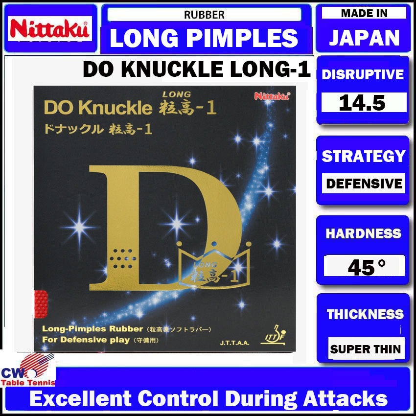 Nittaku DO Knuckle Long-1 Long Pimples Table Tennis Rubber Getah Ping ...