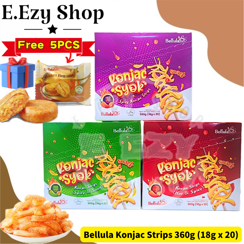Bellula Konjac Strips 360g (18g x 20) Outer Medium Spicy / Mild Spicy ...