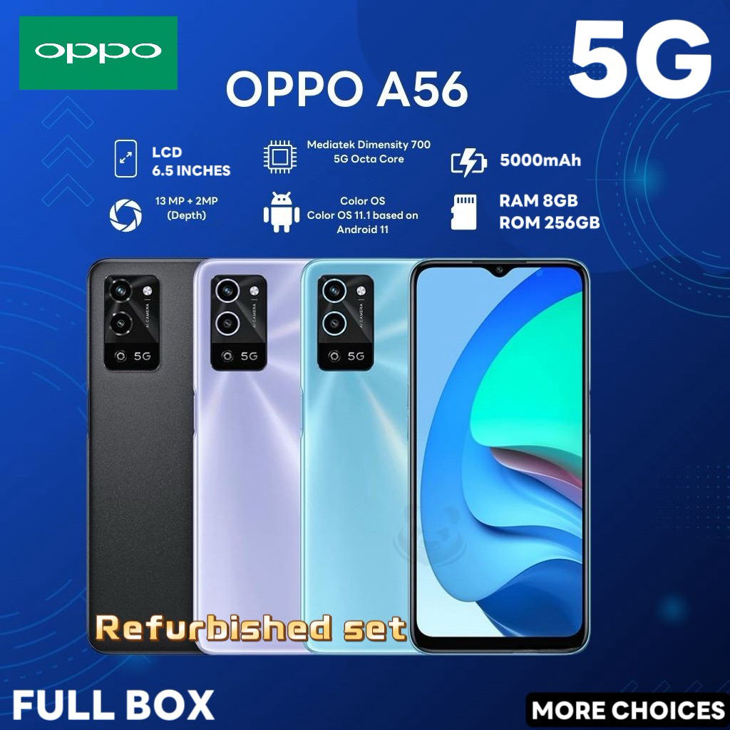 OPPO A56 5G 8GB RAM 256GB ROM 6.5 INCH FULLSET FINGERPRINT 5000MAH ...