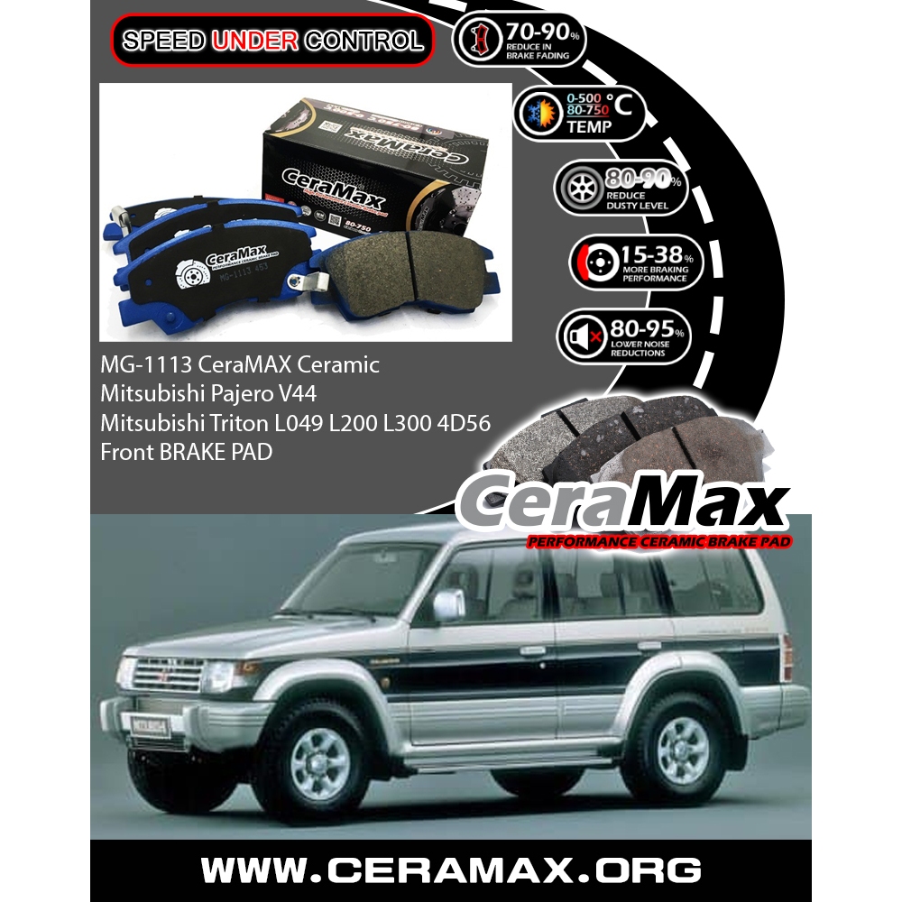 Ceramax Ceramic MG1113 Mitsubishi Pajero Triton L049 L200 L300 4D56 ...