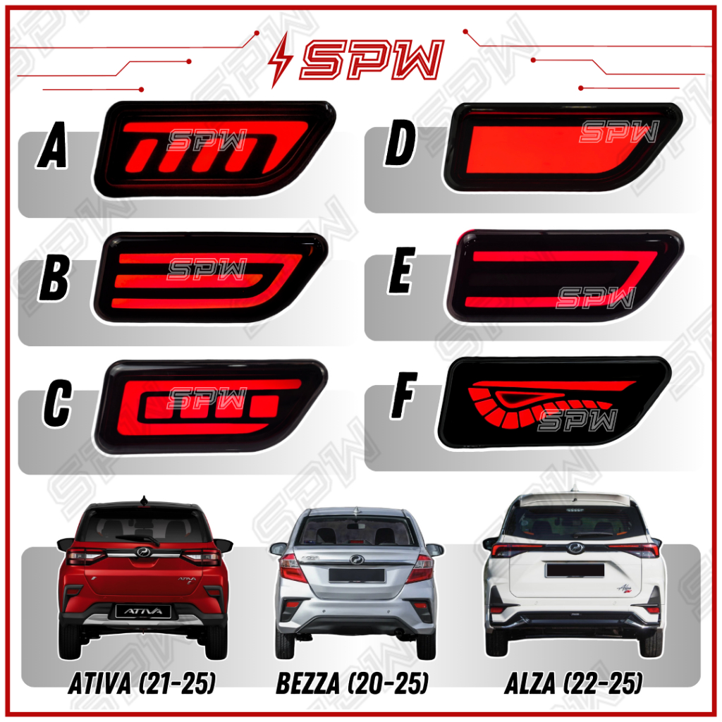 Perodua Ativa / Bezza 2020 / Alza 2022 Reflector Rear Bumper Dynamic ...
