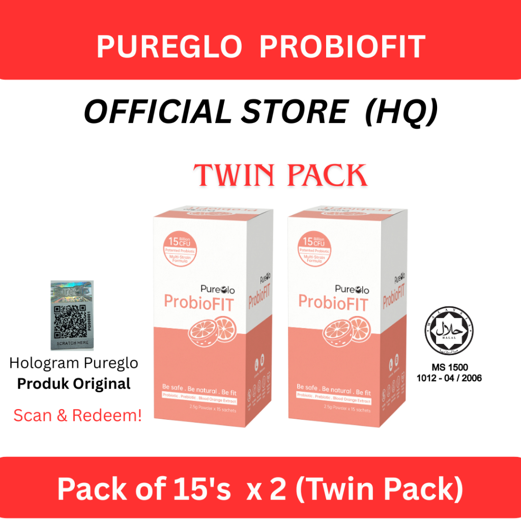 Pureglo ProbioFit 15s x2 | Original HQ probiotic prebiotic blood orange ...