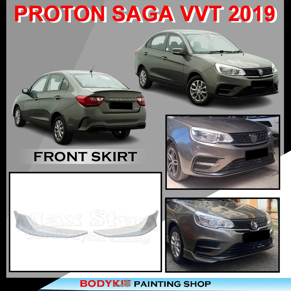 PROTON SAGA VVT 2019 R3 STYLE FRONT SKIRT BODYKIT MATERIAL ABS | Shopee ...