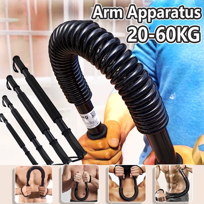 Arm Strength Exercise Bar Gym Heavy Duty Power Twister Spring Bar Chest ...