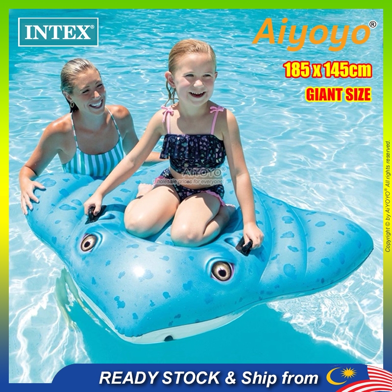 INTEX Inflatable STINGRAY Ride On Pool Float Pelampung Duduk Swimming Pool Baby Kids 57561 ...
