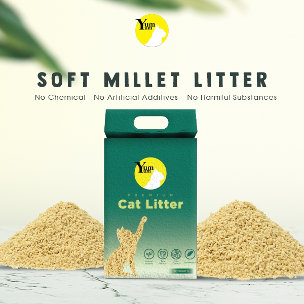 Yum Yum Premium Millet Cat Litter 7L | Pasir Kucing Millet Premium ...