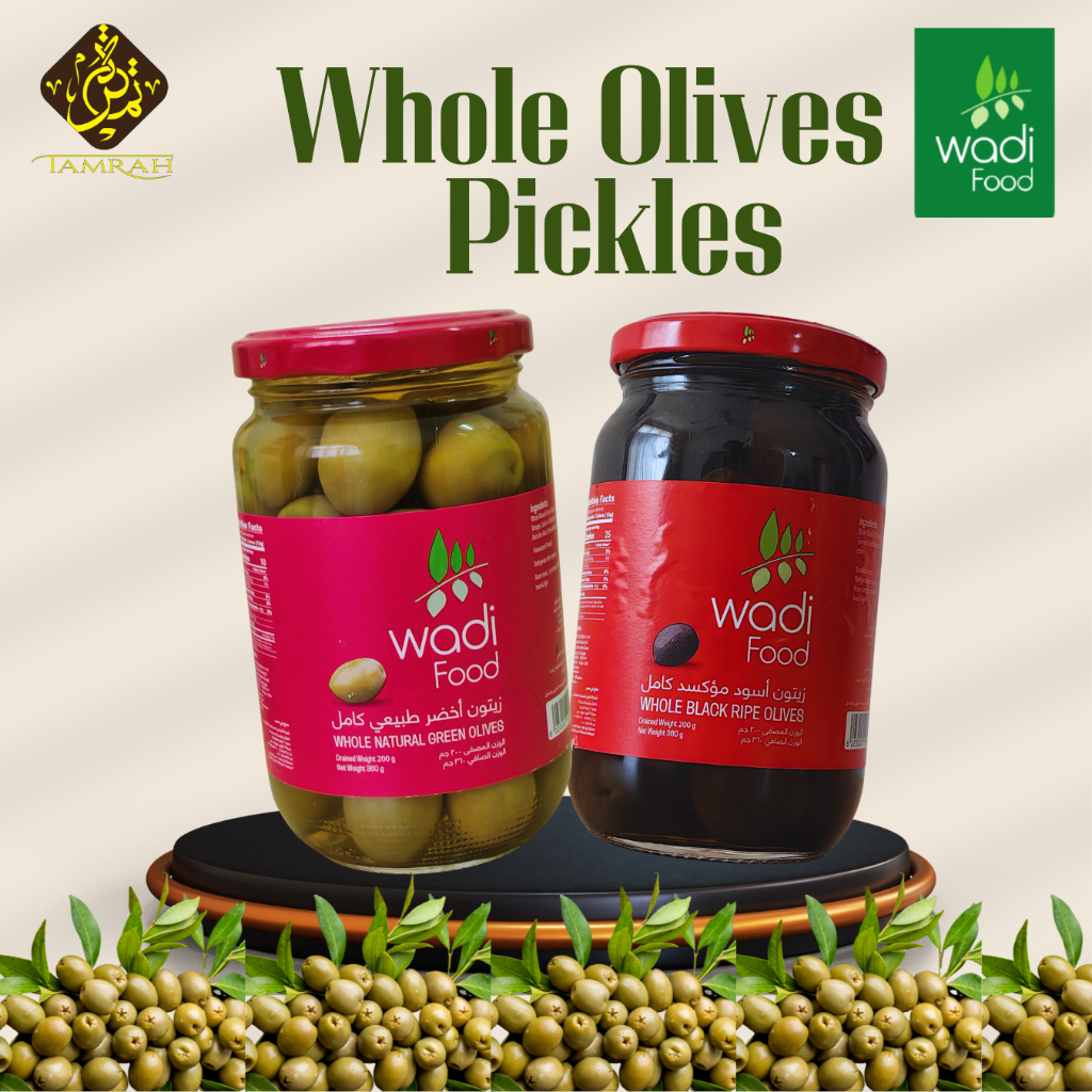 Wadi Food Whole Black Ripe Olives / Whole Natural Green Olives ...