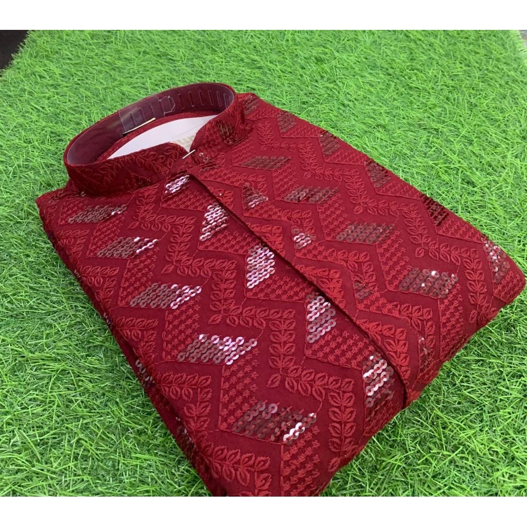 Men Jippa with pant only (Embroidery with Sequence Collection) (36 ...