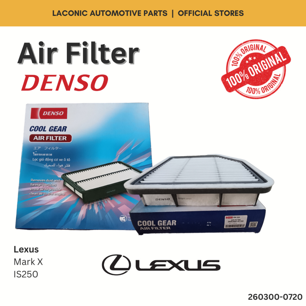 Denso Air Filter For Lexus Mark X/ IS250 (260300-0720) Original ...