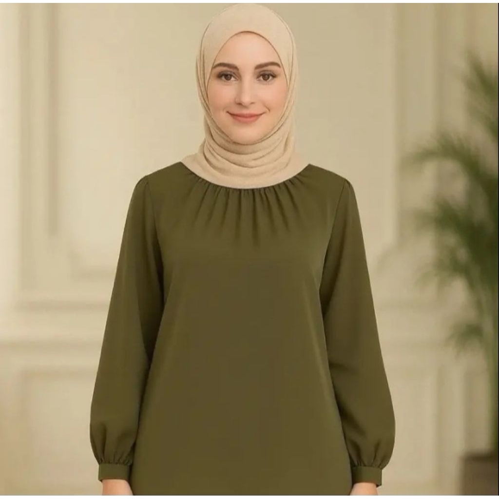 LAZY PAULA BLOUSE ZAMIRAH WANITA KAIN CEY PLAIN PREMIUM QUALITY ...
