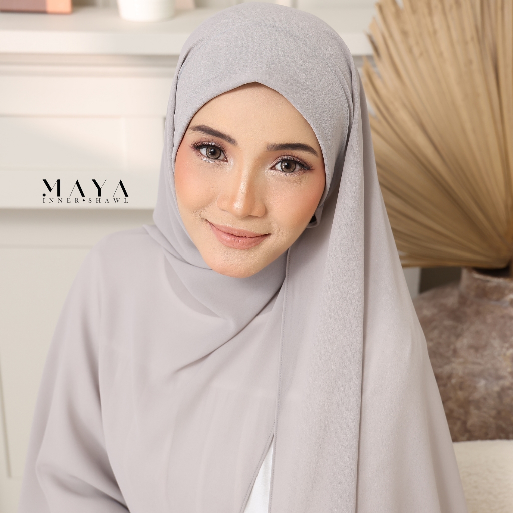 Maya Instant Chiffon Long Shawl with Attach Inner | Shopee Malaysia