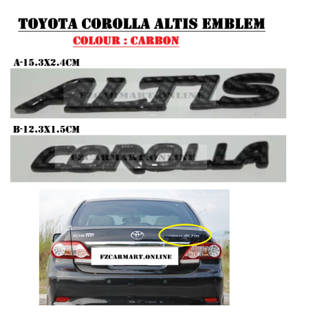TOYOTA COROLLA ALTIS EMBLEM LOGO-(ABS) | Shopee Malaysia