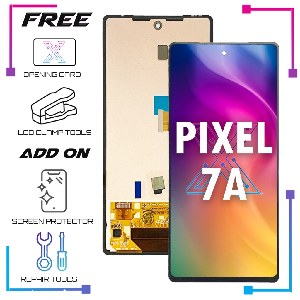 LCD For GOOGLE PIXEL 7A (A) WITH FRAME BLACK - Touch Screen Display ...