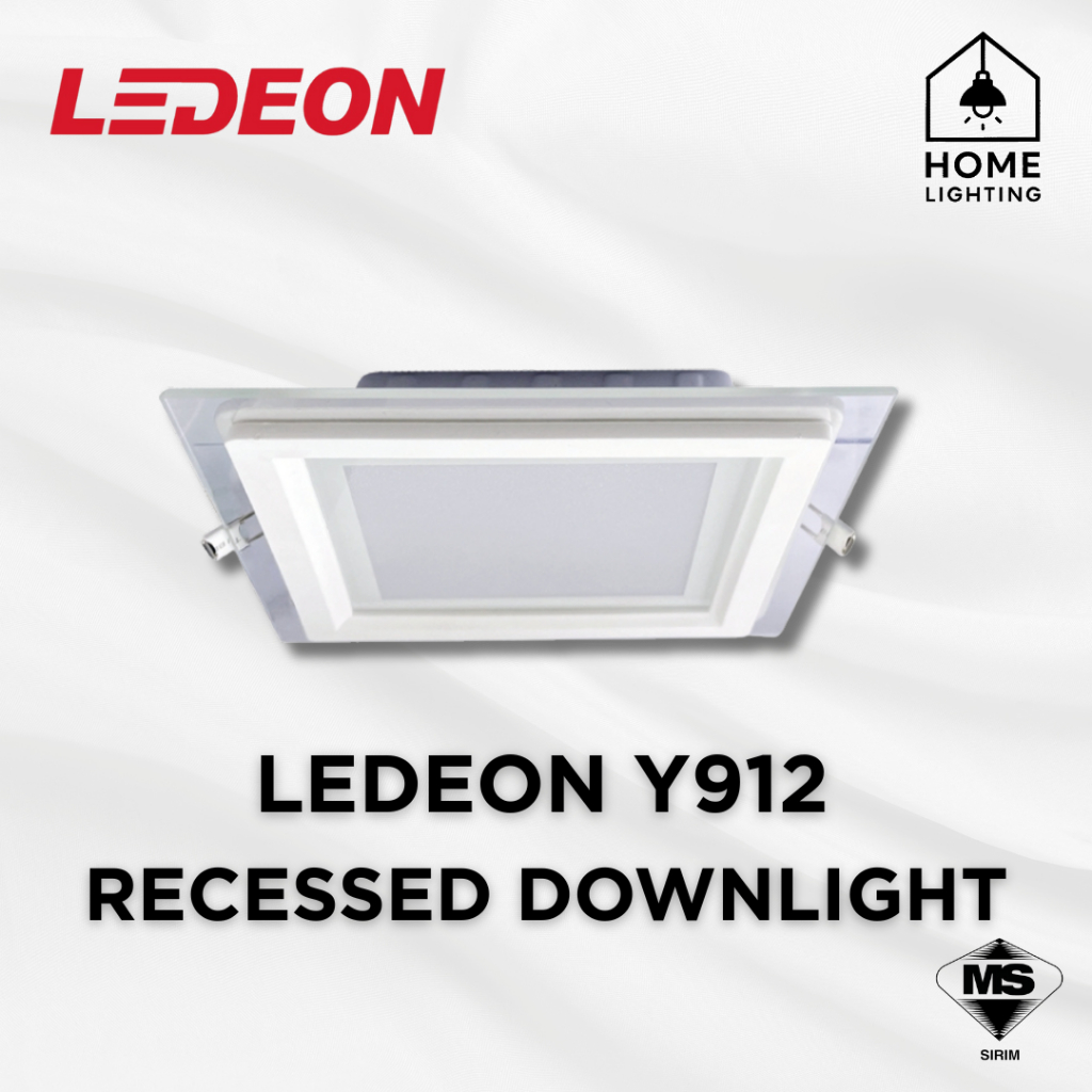 YETPlus LEDEON Recessed Downlight Y912 Glass LED SIRIM 12W 18W 4" 6 ...