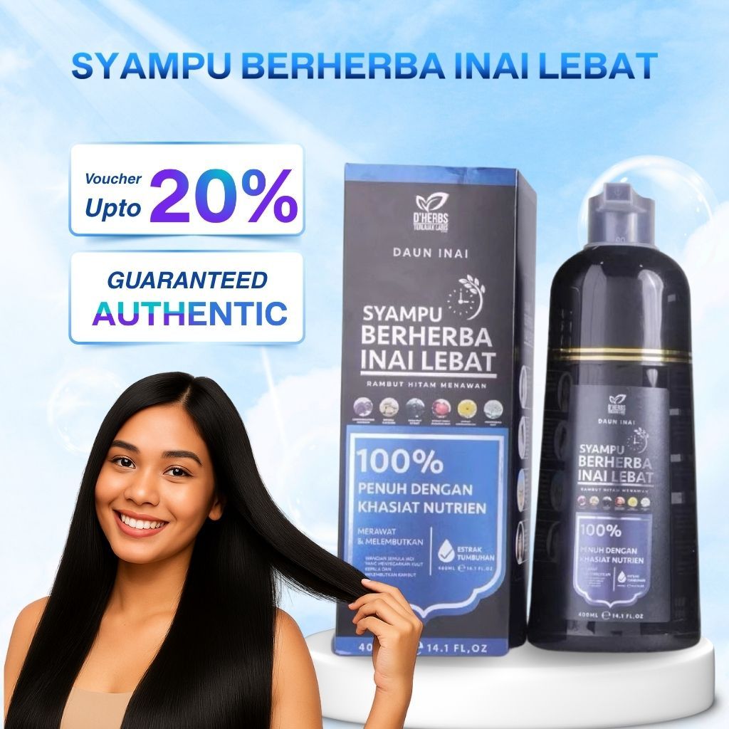 SYAMPUBERHERBA INAI LEBAT Shampoo DHerbs Black Hair Color Safe ...