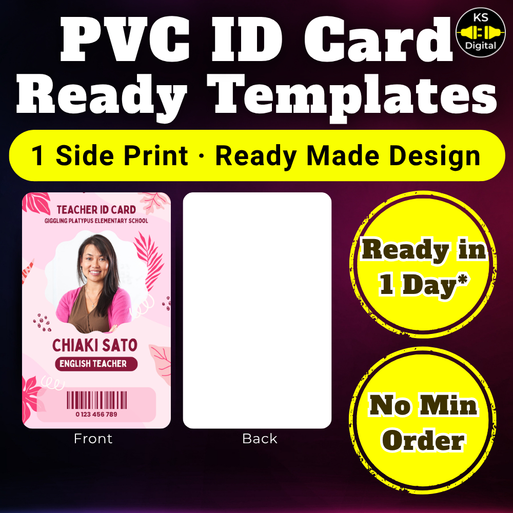 🔥[1 Side Print · Ready Template] - Full Color PVC ID Card/Staff Card ...