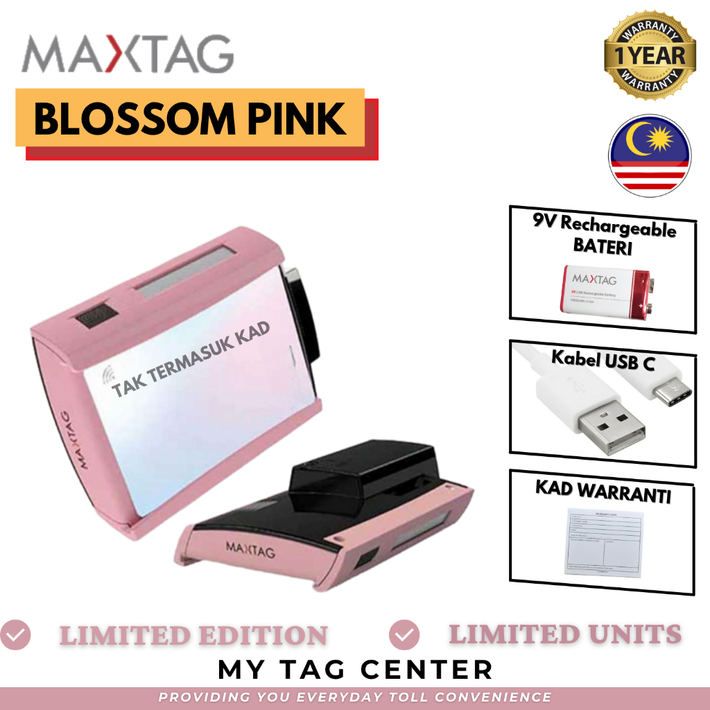 MaxTag Pink Blossom Smart Original Tag 1 Year Warranty Touch 'n Go ...
