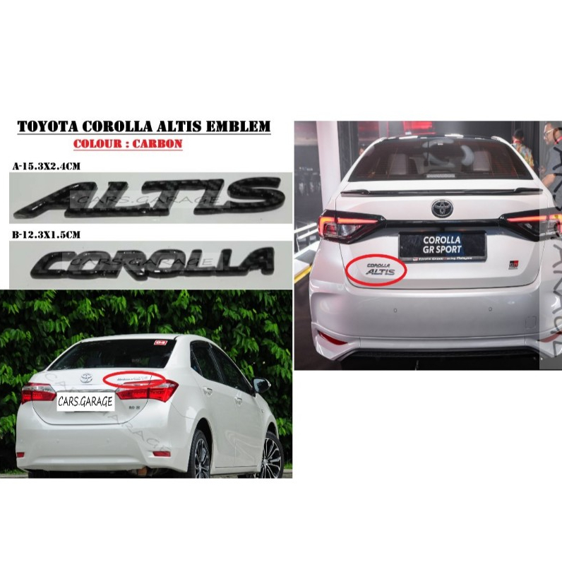 TOYOTA COROLLA ALTIS EMBLEM LOGO-(CARBON)-(ABS) | Shopee Malaysia