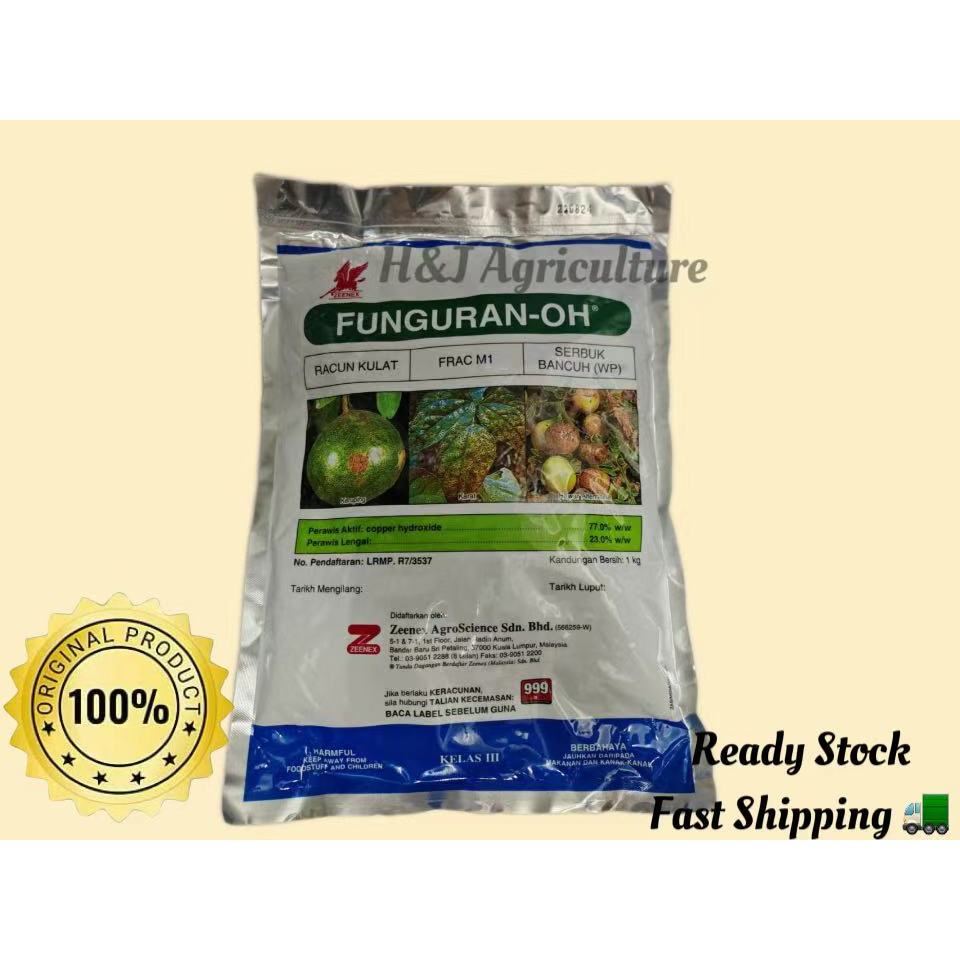1KG FUNGURAN-OH ZEENEX COPPER HYDROXIDE 77% / FUNGICIDE RACUN KULAT ...
