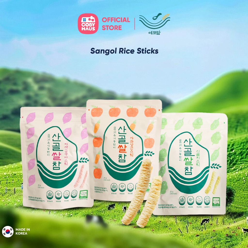 ECOMOM Sangol Healthy Kids Rice Puffs & Rice Stick Baby Snack Coby Haus ...