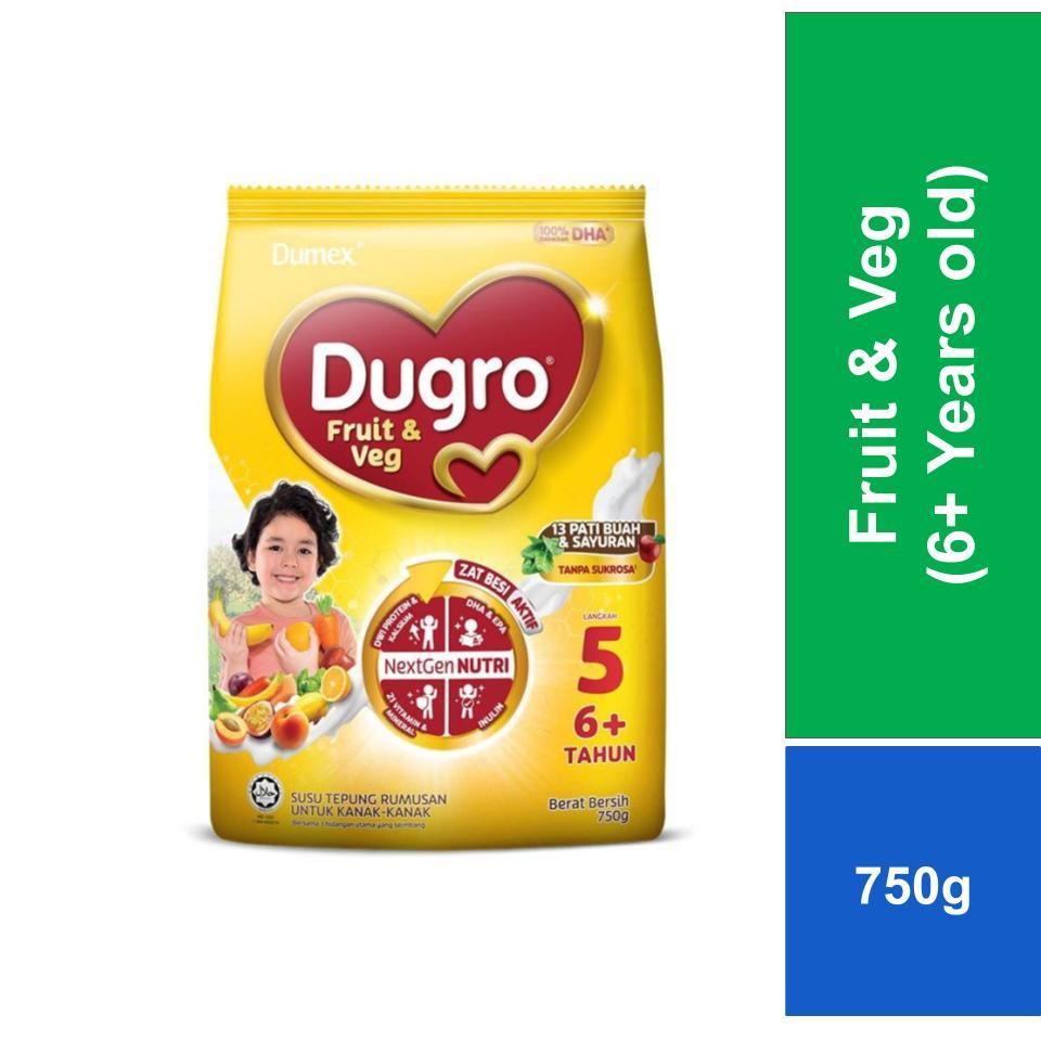 Dumex Dugro Step 5 Fruit & Veg Growing Up Milk Formula 6+ years (750g ...