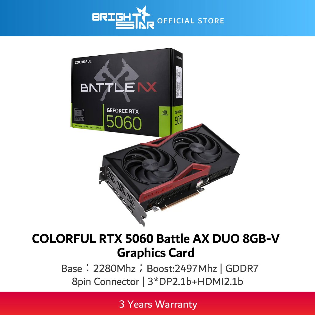 COLORFUL GeForce RTX 5060 Battle AX DUO 8GB-V Graphics Card | Shopee ...