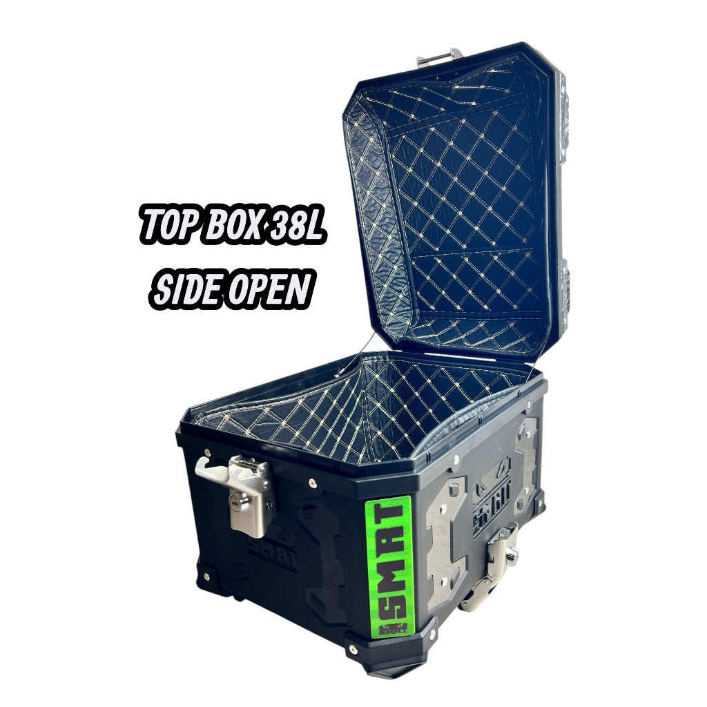 SMRT 38L SIDE OPEN TOP BOX ALUMINIUM DESIGN HEAVY DUTY KOTAK BELAKANG ...