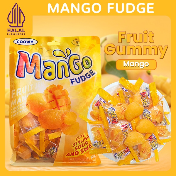Coowy[COD]Mango Fudge Gummy 500g Gula-gula Mangga candy halal ...