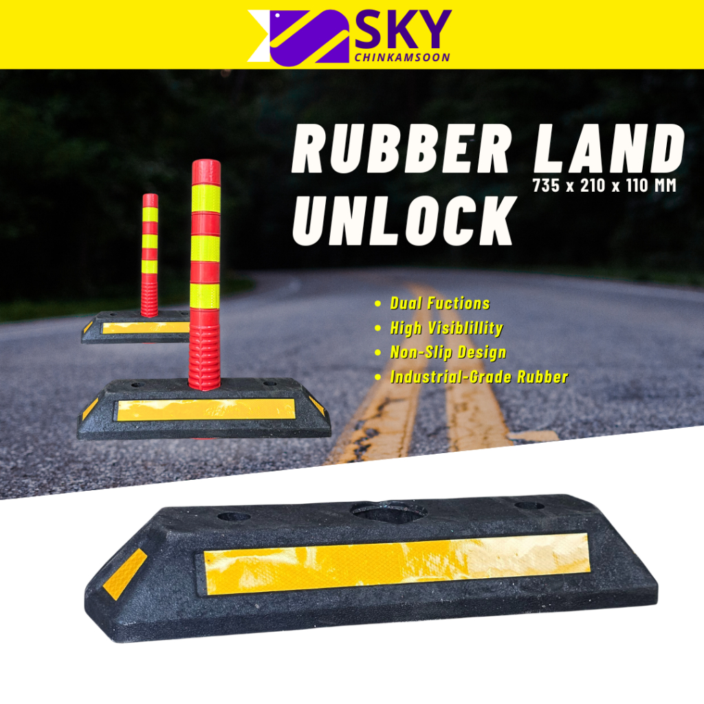RUBBER LANE BLOCK HEAVY DUTY WITH FLEXIBLE POST / RUBBER LANE BLOCK ...